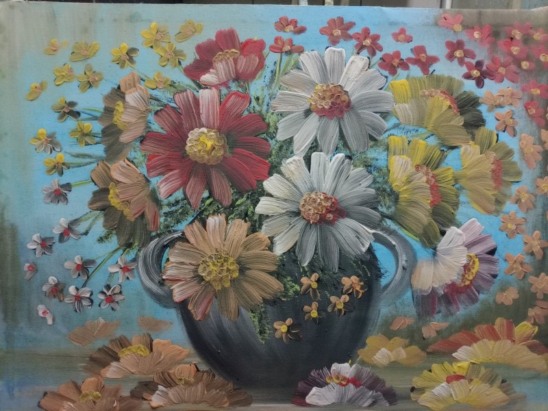 Cvetna fantazija 70x50cm cm ulje na platnu