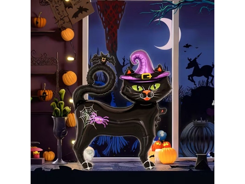 Ѽ Balon Halloween Macka Vestica sa tockovima 65 cm NOVO