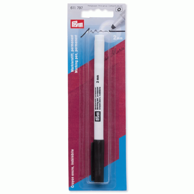 Marker za tekstil, trajni, crni, 2mm