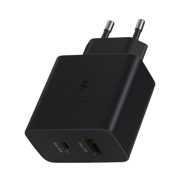 Kućni punjač Fast Charging Adapter Duo za Samsung PD 35W sa kablom Type-C na Type-C crni