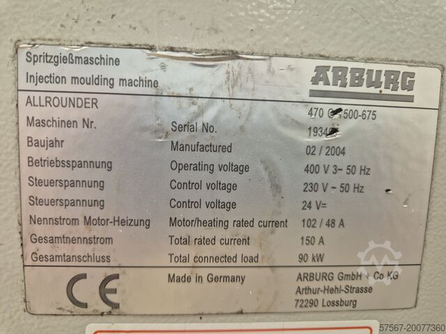 Brizganje plastike mašina
Arburg Allrounder Centex 470C 1500-675