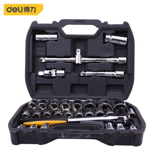 DELI Set nasadnih ključeva sa račnom 1/2", 32 komada edl1032