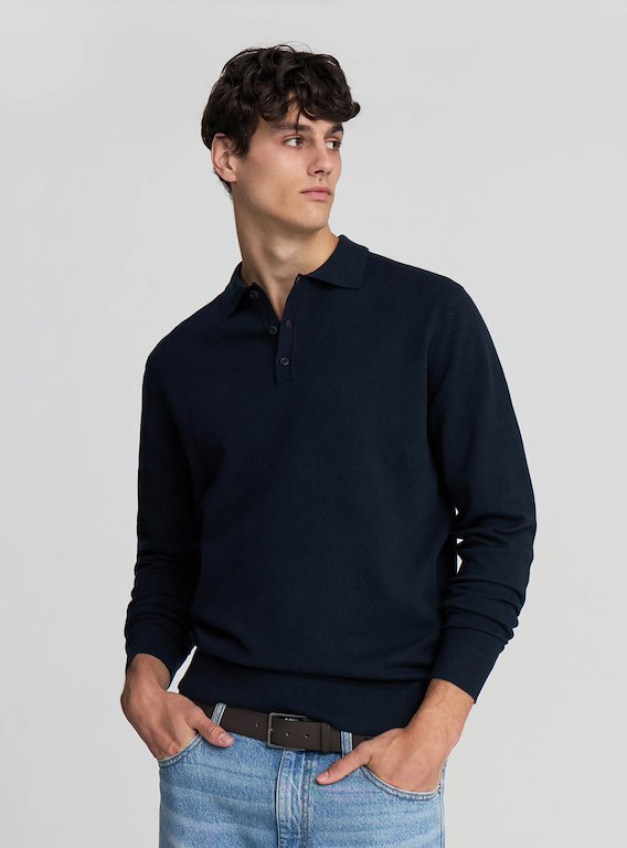 Polo majica sa dugmićima Plava navy