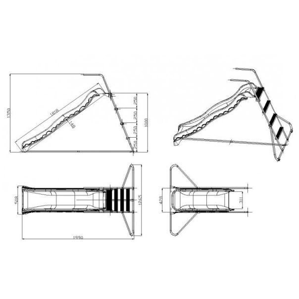 WINNER BIKE TOBOGAN 198x129x137 cm RED