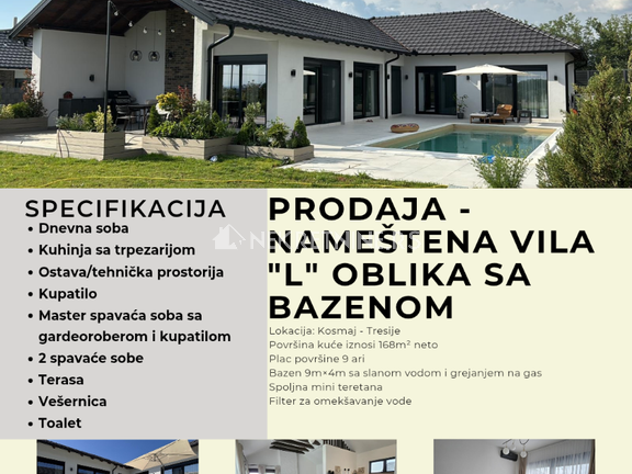 Vila sa bazenom L oblika