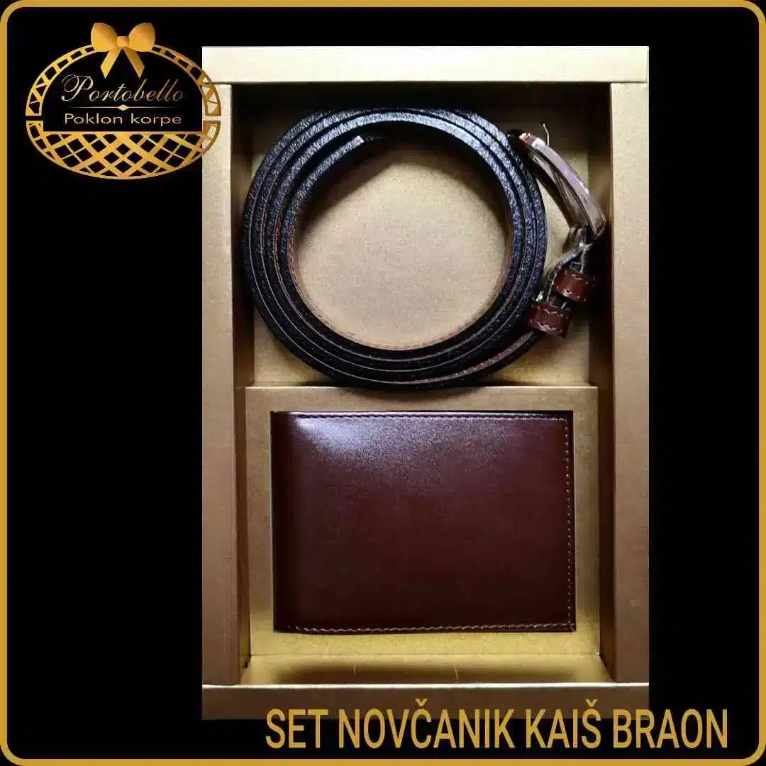 Set novčanik kaiš braon