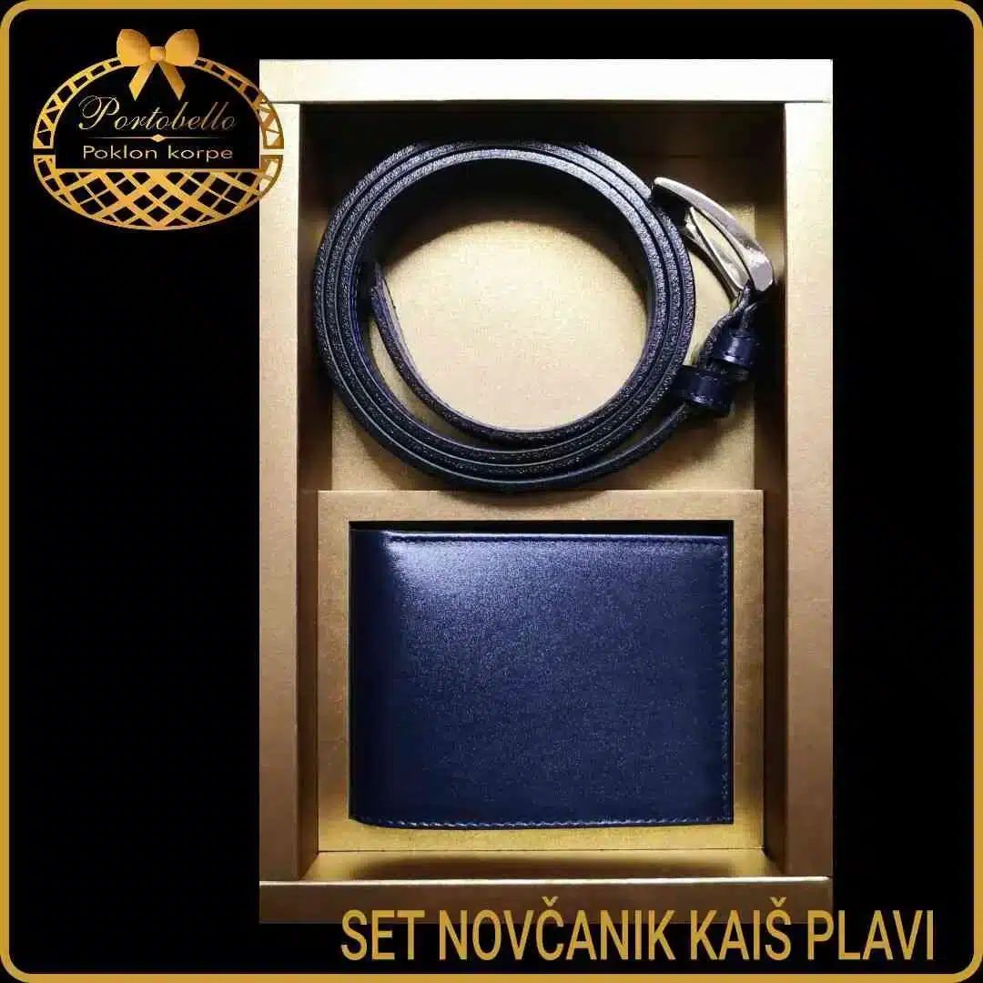 Set novčanik kaiš plavi