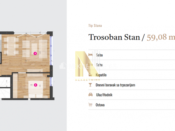 Trosoban stan u izgradnji - TELEP - exkluzivan kompleks vila pored Dunava