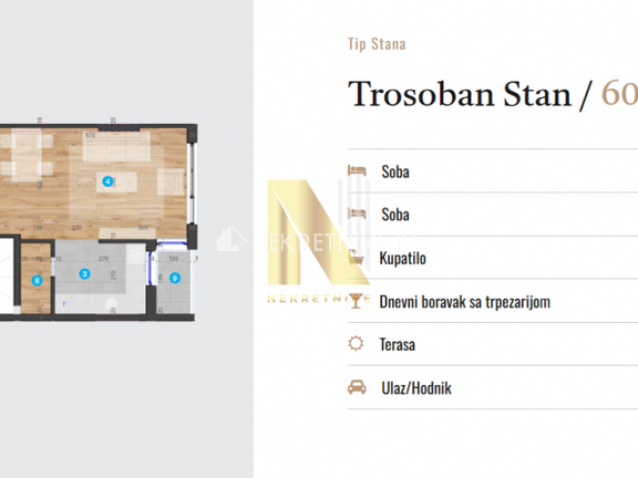 Trosoban stan u izgradnji - TELEP - exkluzivan kompleks vila pored Dunava