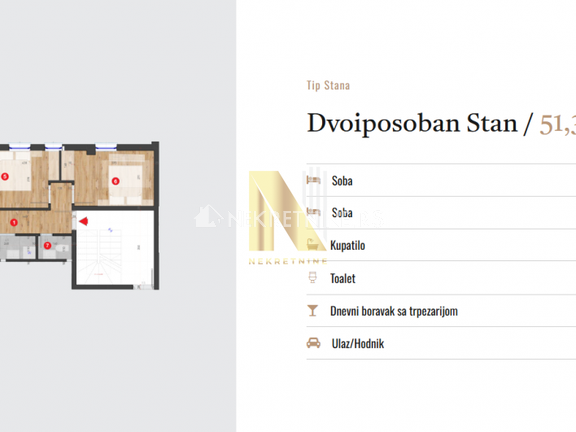 Dvoiposoban stan u izgradnji - TELEP - exkluzivan kompleks vila pored Dunava
