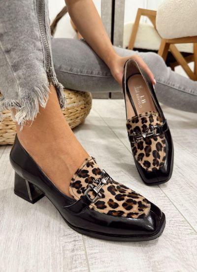 Kožne cipele F622 - LOVE BALLERIN'S - LEOPARD - CRNA