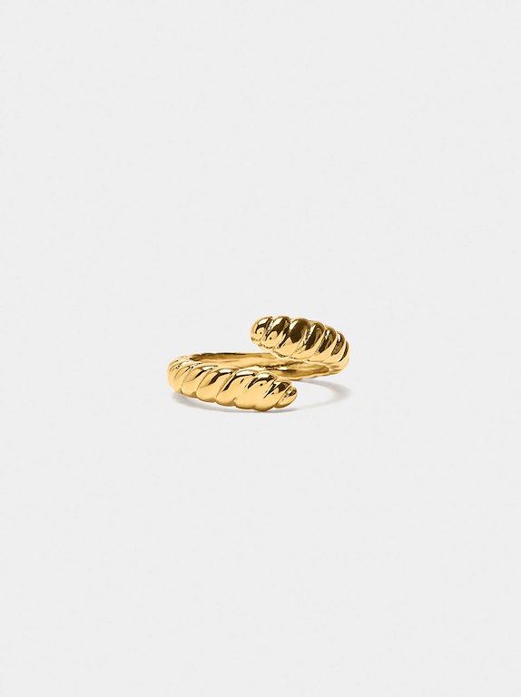 CROSSED RING - STAINLESS STEEL