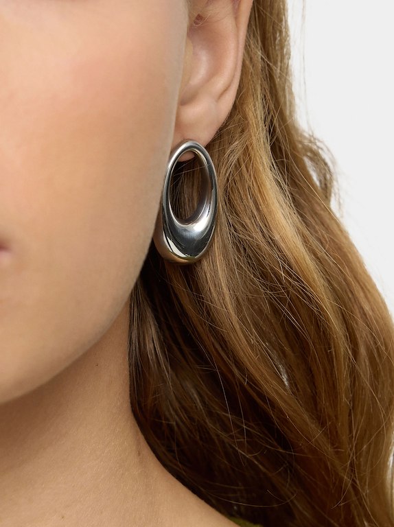 OVAL HOOP EARRINGS - STAINLESS STEEL