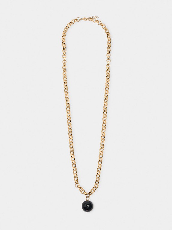 NECKLACE OF LINKS WITH SPHERE PENDANT