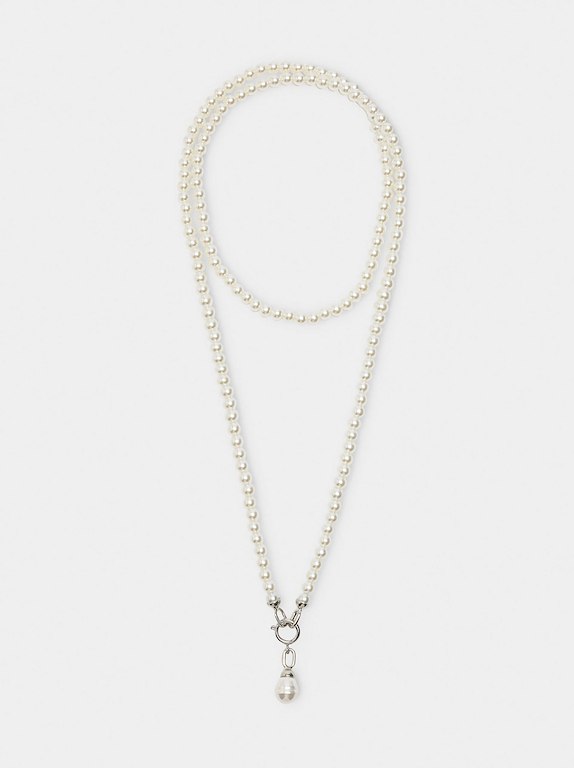 DOUBLE-STRAND PEARL NECKLACE WITH PENDANT