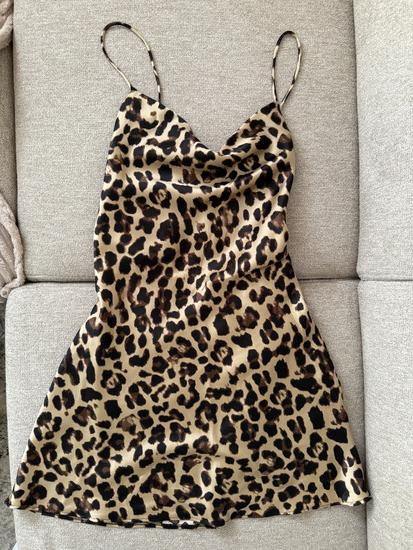 Zara satenska haljinica animal print