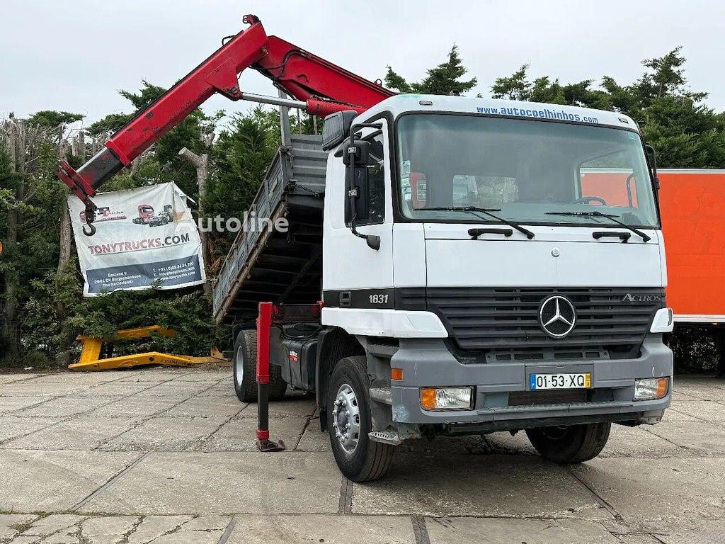 Mercedes-Benz Actros 1831 V6 4X2 Tipper + crane EPS Manual Gearbox 3 peddal kiper
