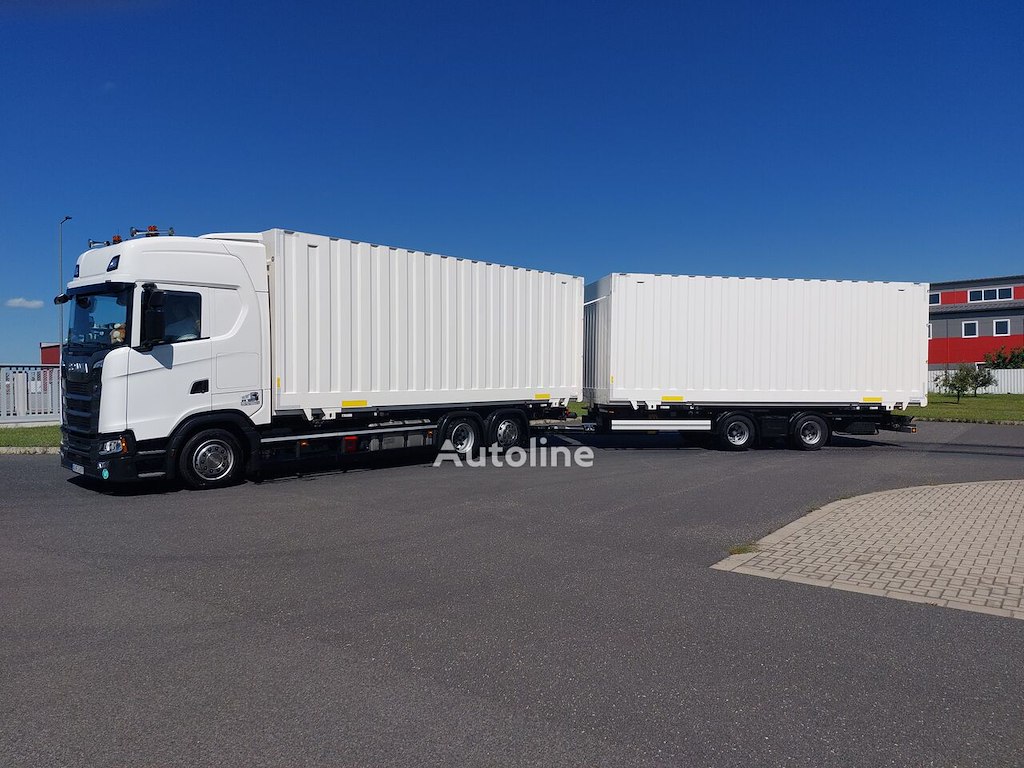 Scania S 460 kamion furgon + prikolica furgon