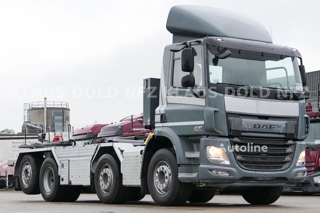 DAF CF 440 Abrollkipper HIAB Retarder 8×2 EU6 kamion rol kiper