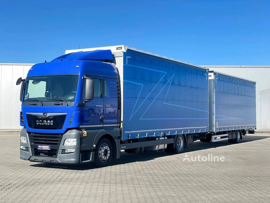 MAN TGX 18.430 / PRZEJAZDOWY / ZESTAW TANDEM 120M3 / 7,75 M + 7,75 M kamion sa klizna zavesa cerada + prikolica sa kliznom ceradom
