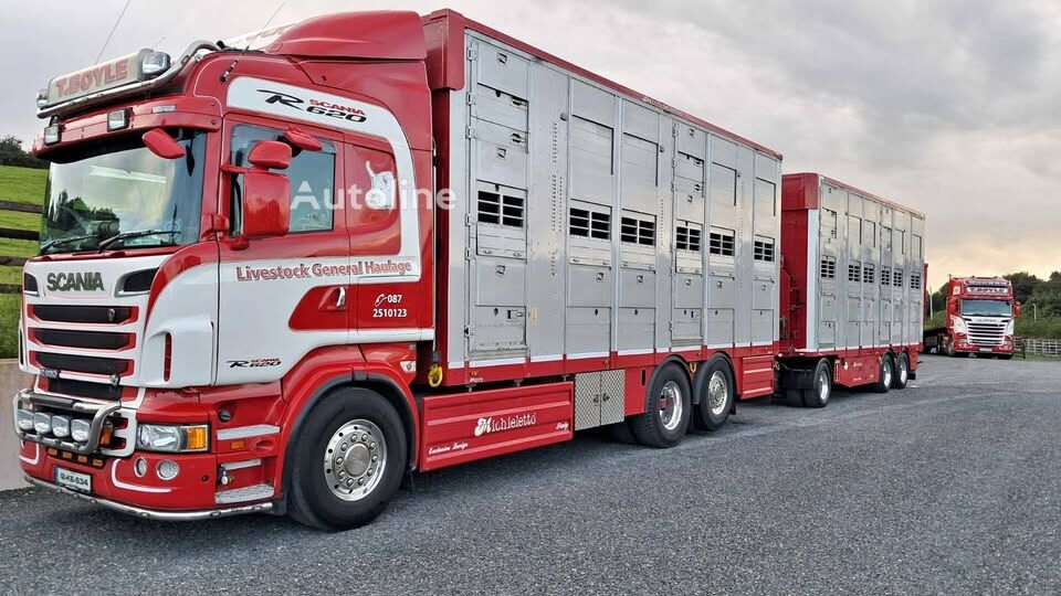 Scania R620 kamion za prevoz stoke + prikolica za prevoz stoke