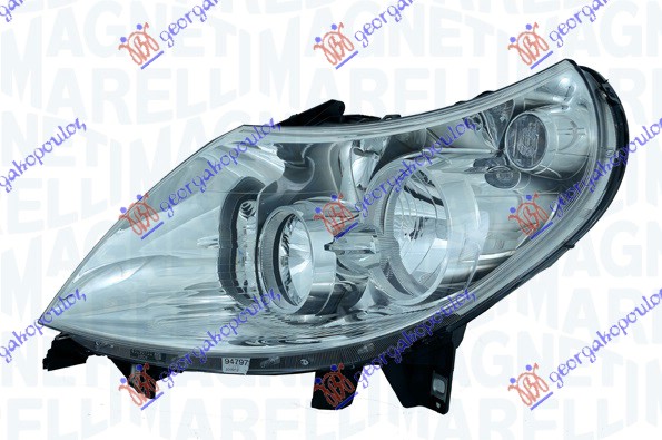 FAR ELEKTRICNI (H7/H1) SA LED DNEVNIM SVETLOM 2012- (MARELLI) Leva str. PEUGEOT BOXER (2006-2014) (OEM: 1606927480)