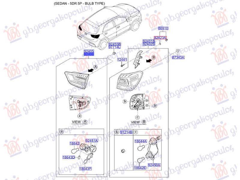 STOP LAMPA UNUTRASNJA (O) Desna str. KIA STONIC (2017-) (OEM: 92404H8400)