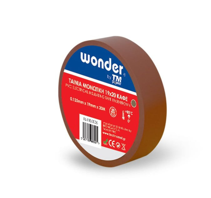 Traka izolir braon WONDER 0,125x19 mm 20 m
