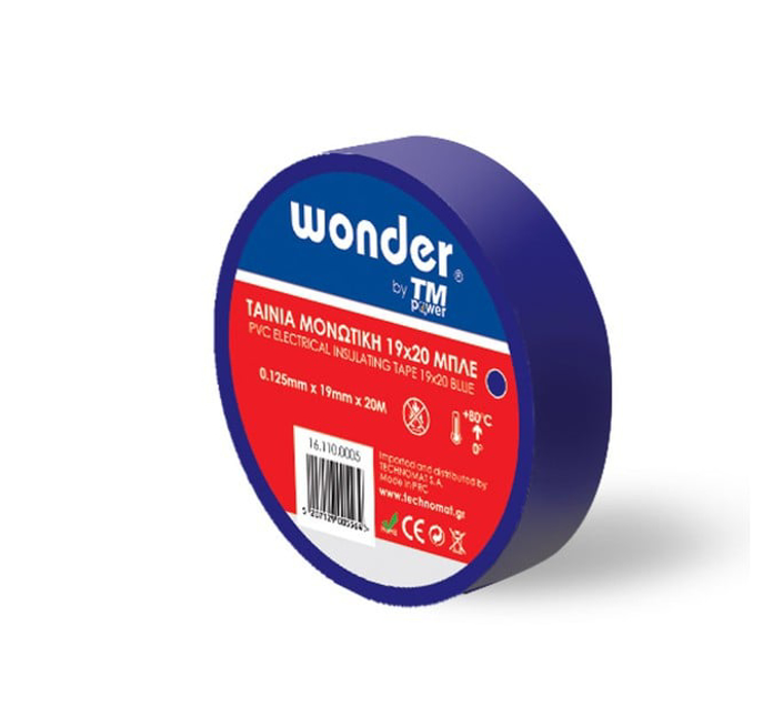 Traka izolir plava WONDER 0,125x19 mm 20 m
