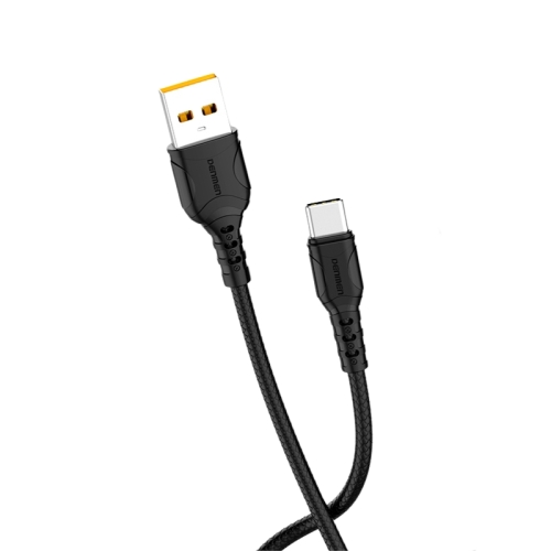 vDENMENv DENMEN D08T Type C USB data kabl 3,6A 1m CRNI