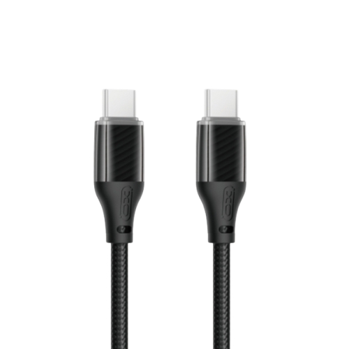 XO Kabl USB-C na USB-C NB-Q291B, 60W, 1m, Crni (ojačani pleteni)