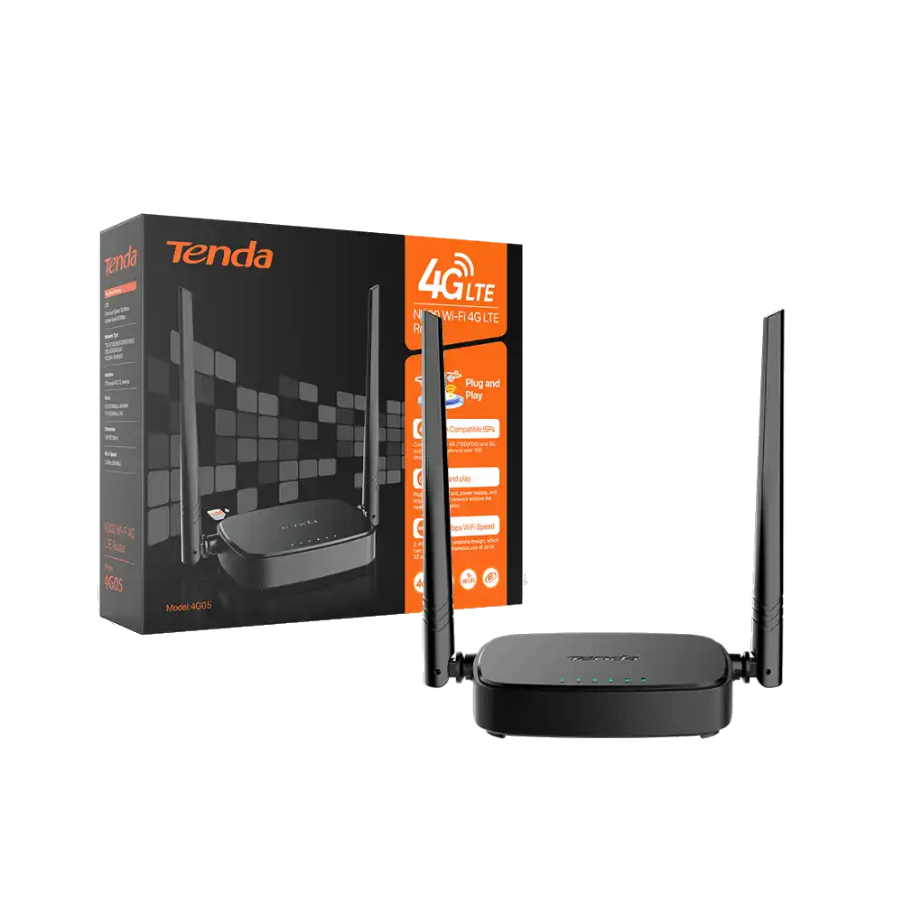 TENDA Wireless 4G LTE Router Tenda 4G05 N300/sim slot/1xWan/1x Lan/2 External 4G/3G/2 Internal Wi-Fi Anten