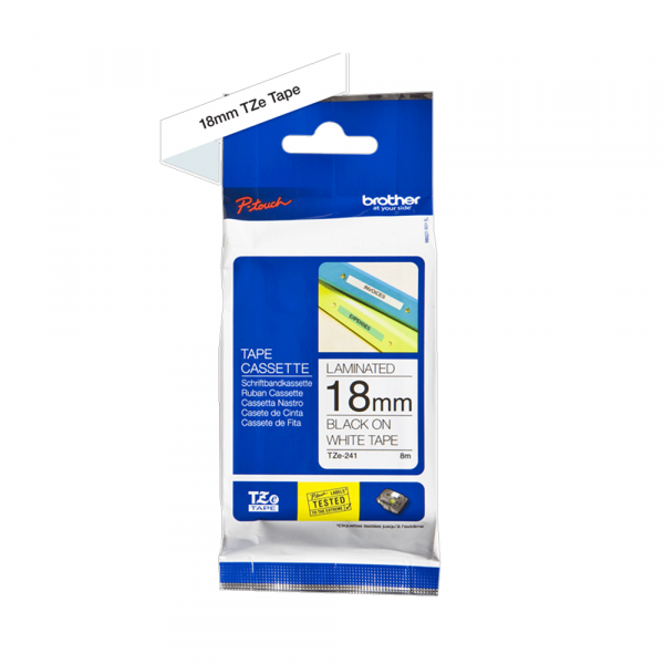 Brother TZe-241 crna na belo 18mm