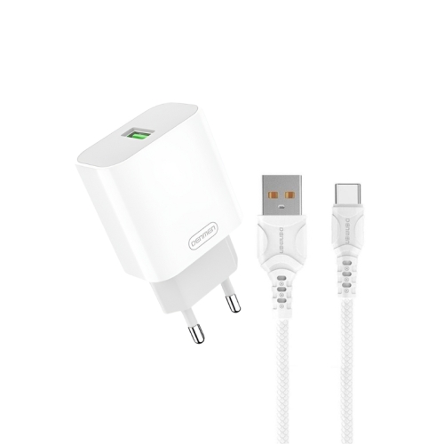vDENMENv DENMEN DC07T Punjač za mobilne 18W 3,6A Fast + Type C kabl BELI
