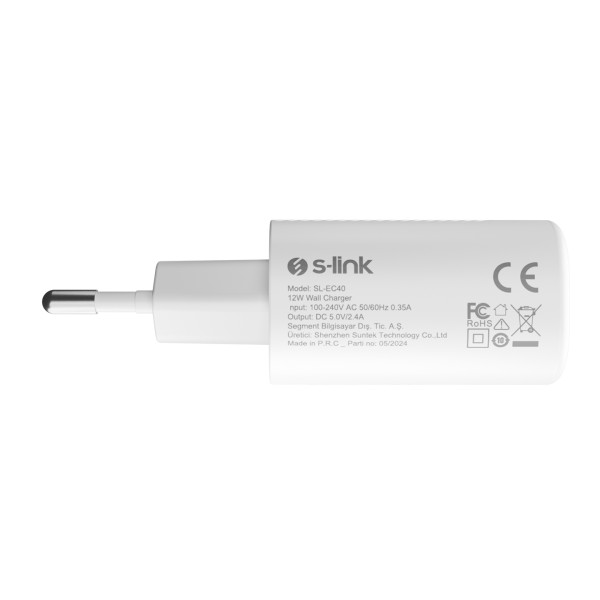 S-link Struni adapter S-link SL-EC40 5V/12W 2400MA Beli