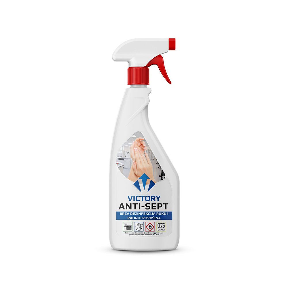 Victory Sredstvo Antisept Victory 2u1 za dezinfekciju ruku i površina 750ml sa pumpicom
