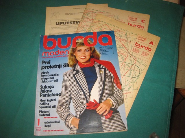 Burda Moden 1/1980. nemački + krojevi + prevod