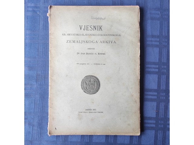 Vjesnik Kr.Hrv-slav-dalm zemaljskog arkiva