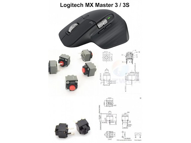 Logitech MX Master 3 / 3S zamenski taster mikroprekidac