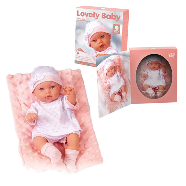 Lutka Lovely Baby 33cm sa jastukom roze 1042397