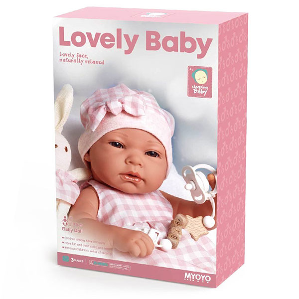 Lutka Lovely Baby 38cm u nosiljci roze 1042393