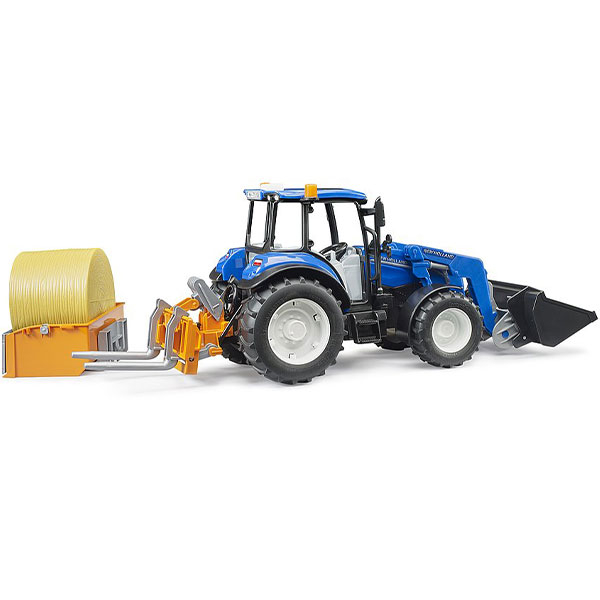 Traktor New Holland T5.120 sa prednjim utovarivačem, kiperom i viljuškama Bruder 021870