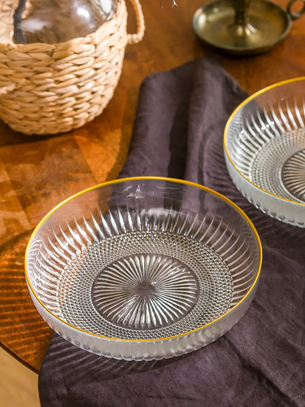 LCW HOME Set Staklenih Činija Sa Uzorkom 2-pakovanja 21 Cm