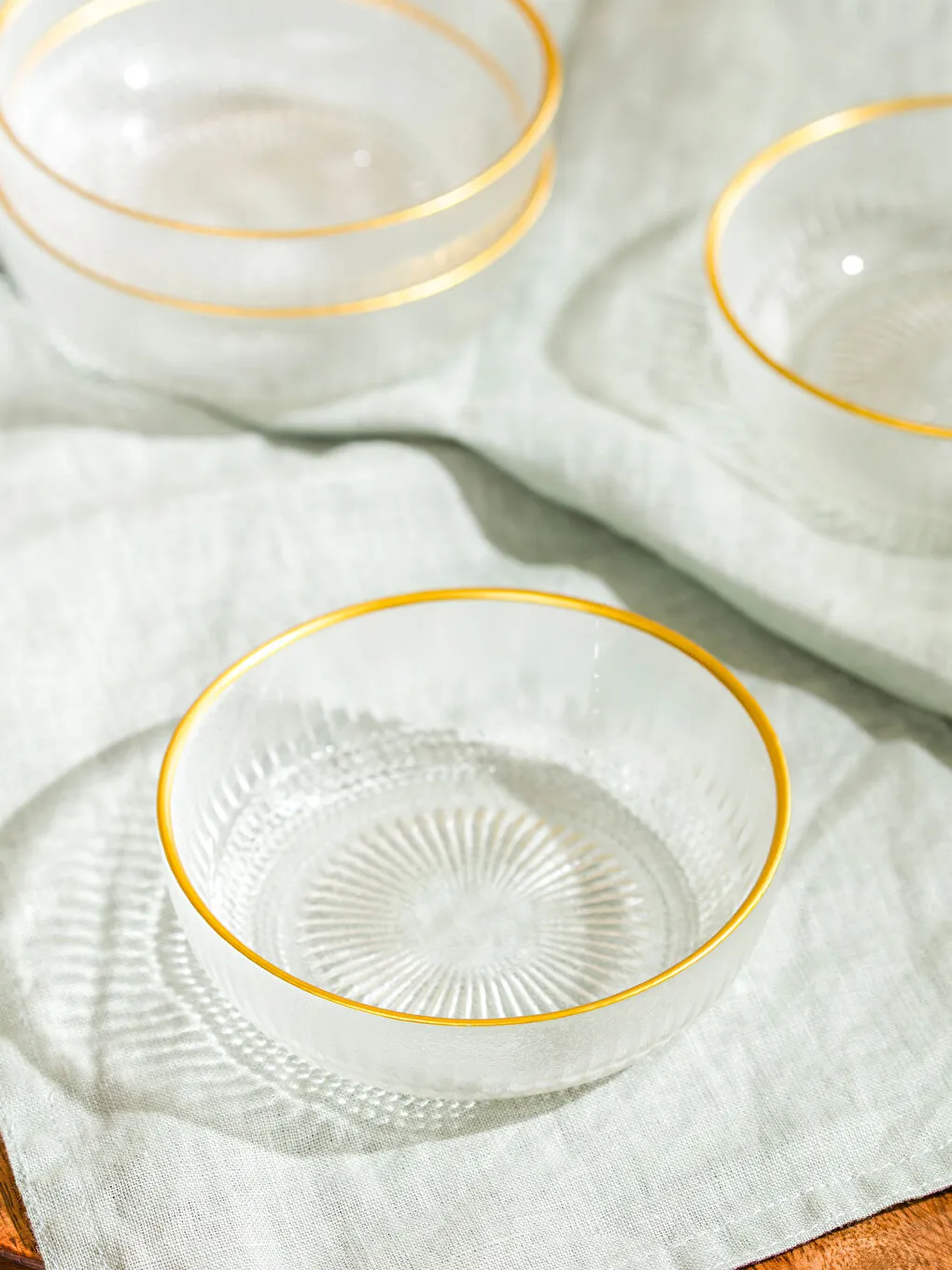 LCW HOME Set Staklenih Činija Sa Šarama, Pakovanje Od 4 Komada, 10 Cm