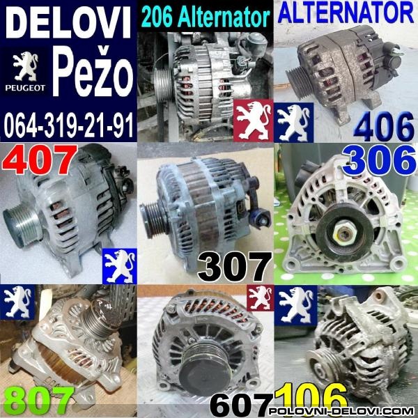 Pezo 206 ALTERNATOR I DELOVI RAZNI