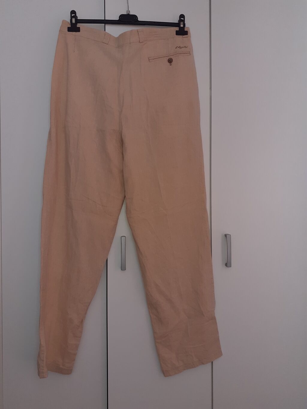 Zenske lanene pantalone – bež/boja peska - Materijal: lagani lan