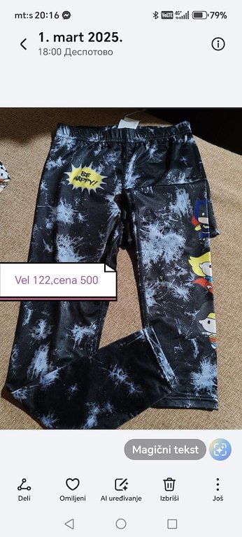 Dečje helanke sa superherojskim motivima - Veličina: 122 - Crna