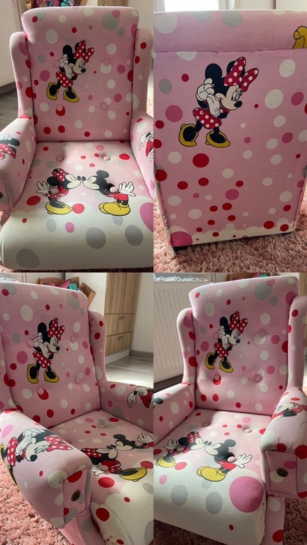 Dečja fotelja Minnie Mouse - Udobna fotelja za decu sa naslonima za