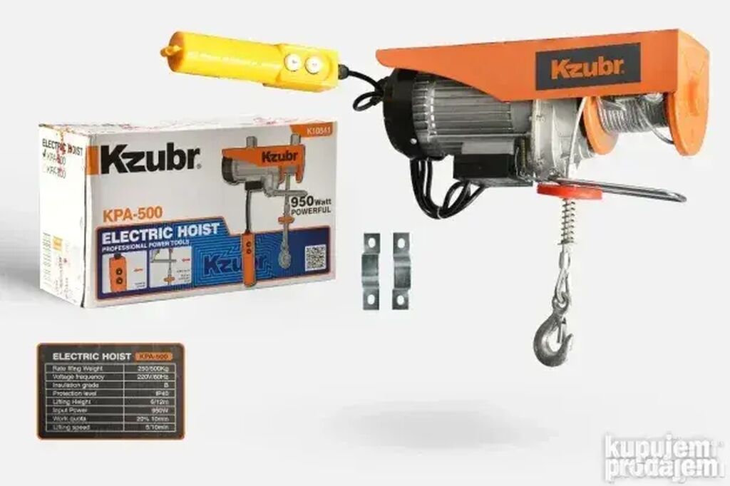 KZUBR Električna Dizalica (Vrabac) – Model KPA-500 | 950W | 250–500