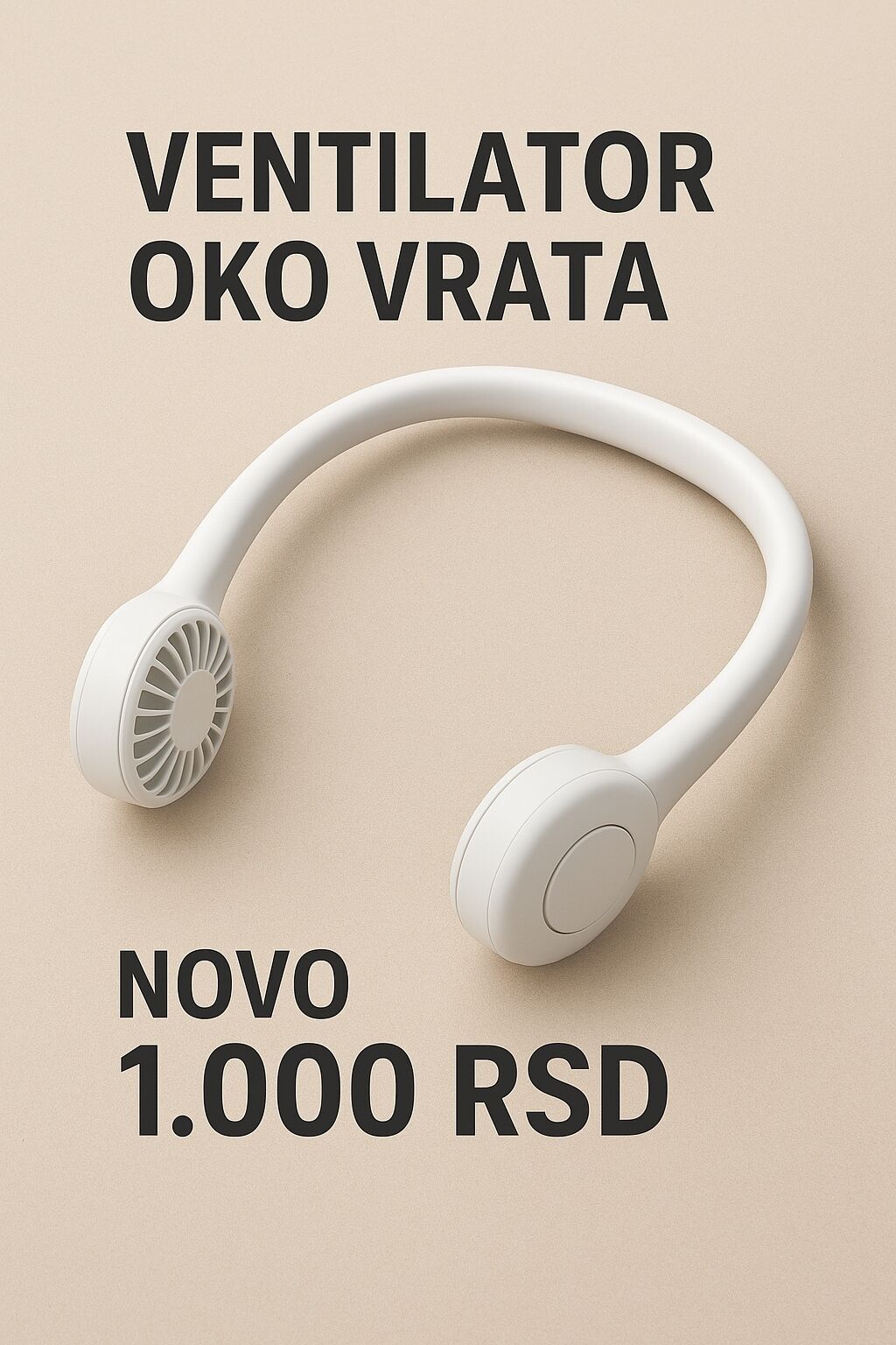 Ventilator oko vrata – prenosivi lični hladnjak - Dizajn u obliku